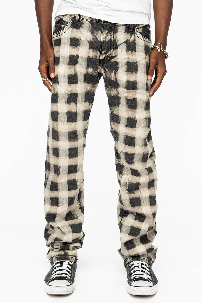 MENS DOUBLE BACK POCKET JEANS WITH CRYSTALS IN CHESS PATTERN CHARLOT W ...