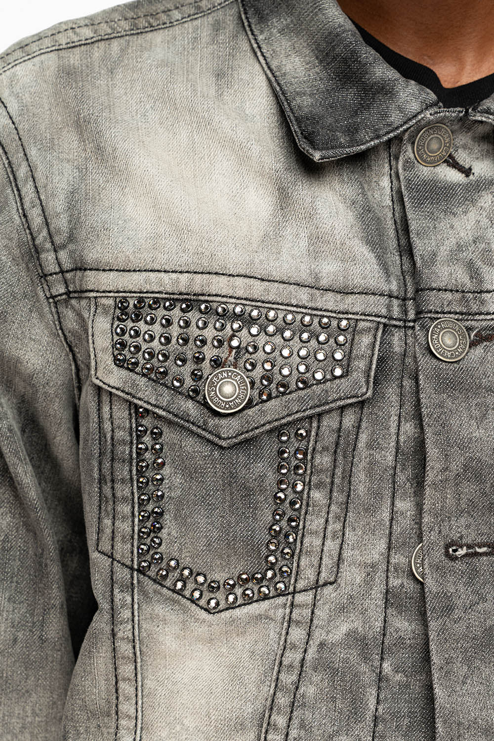 ROBINS MOTORCYCLE CLUB DENIM JACKET LIMITED EDITION IN GREY CHEROKEE W ...