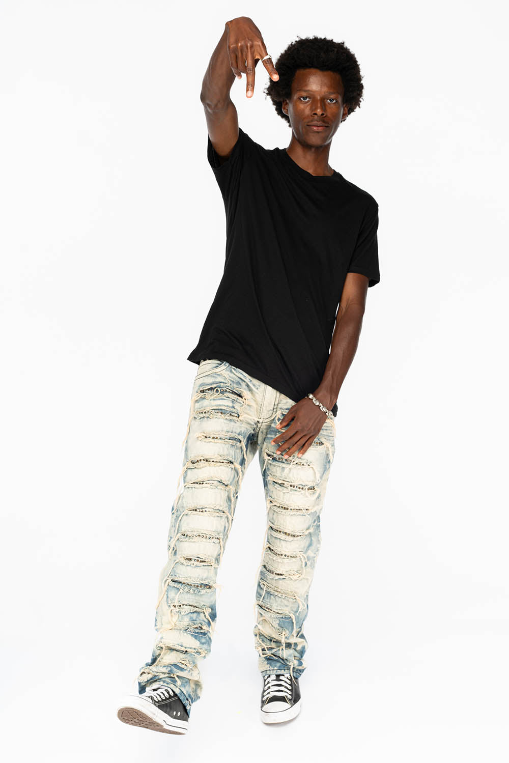 ROBIN'S VINTAGE EDITION JEANS WITH CRYSTALS IN DESTROY CHEROKEE – Robin ...