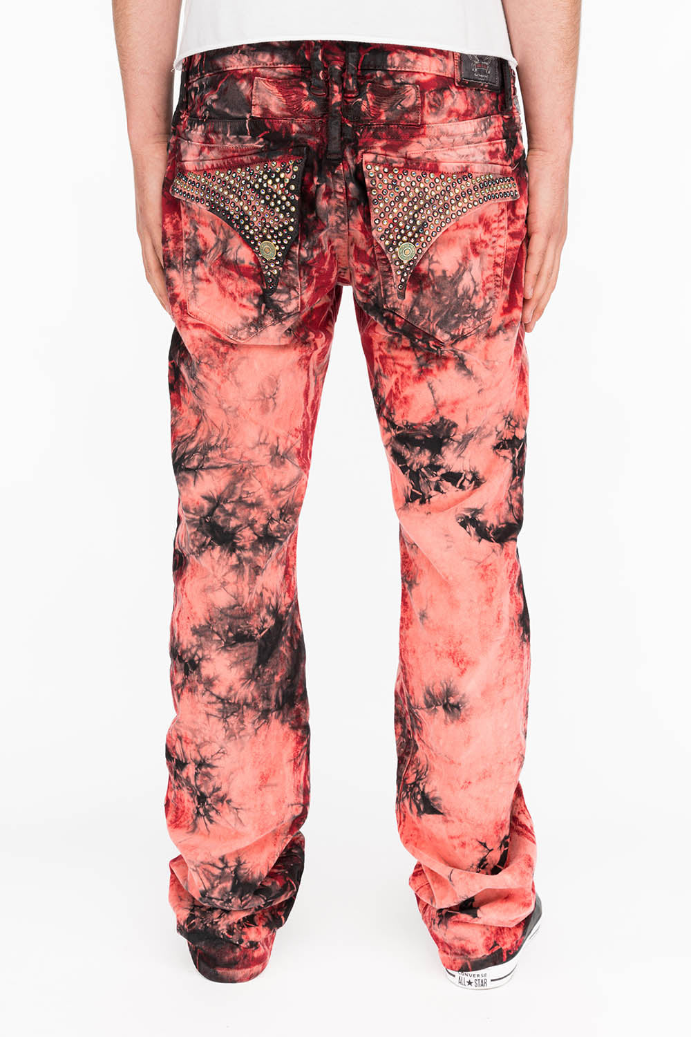 MENS CLASSIC STRAIGHT LEG LONG FLAP JEANS IN APACHE WITH CRYSTALS ...